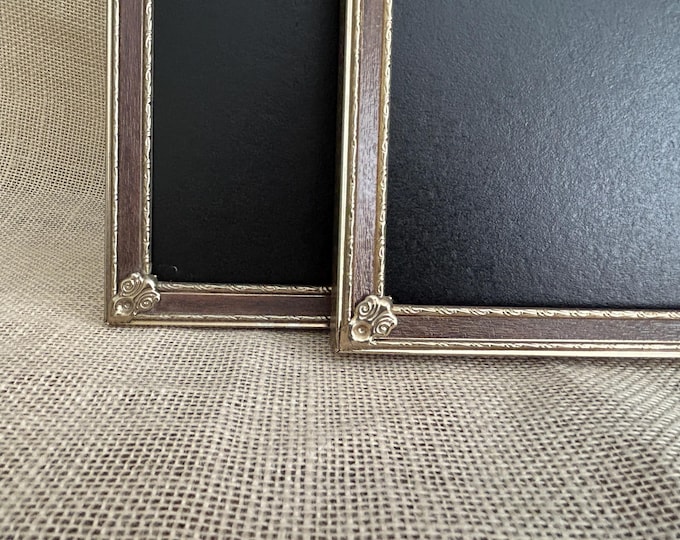 Vintage 8 X 10 Gold and Faux Wood Picture Frame--8x10 Gold Metal Frame ...