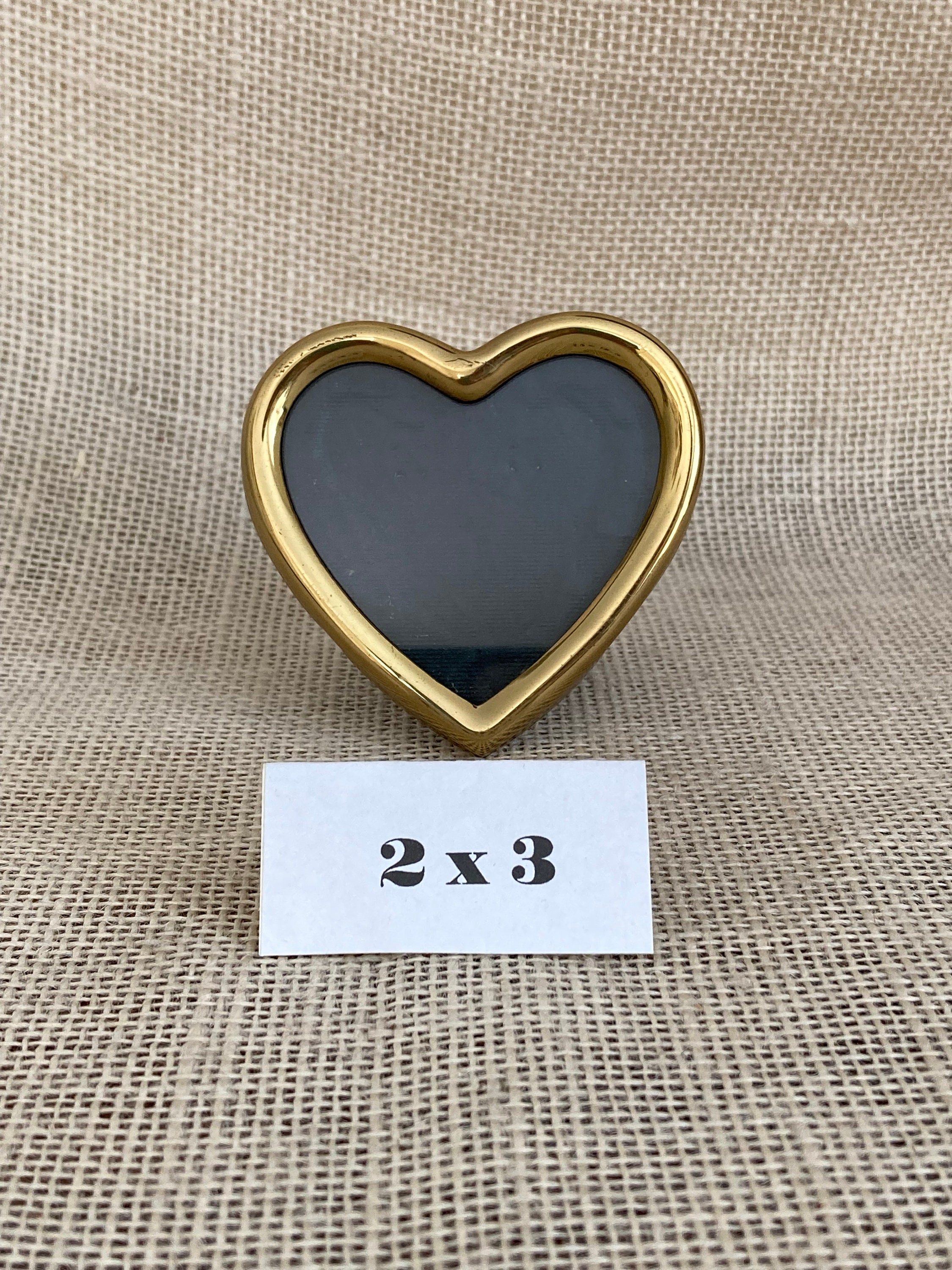 Visual Arts Frames 2x3 BRASS HEART FRAME Small Gold Easel Back Stand ...