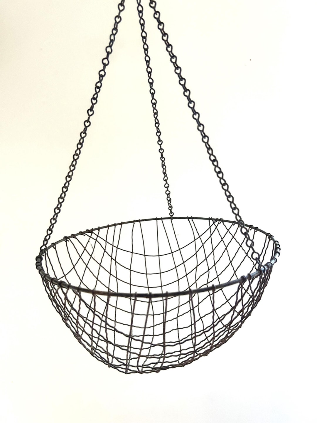 Vintage Hanging Wire Basketold Wire Basket9'' Hanging Wire Bowlindustrial Basketprimitive ...