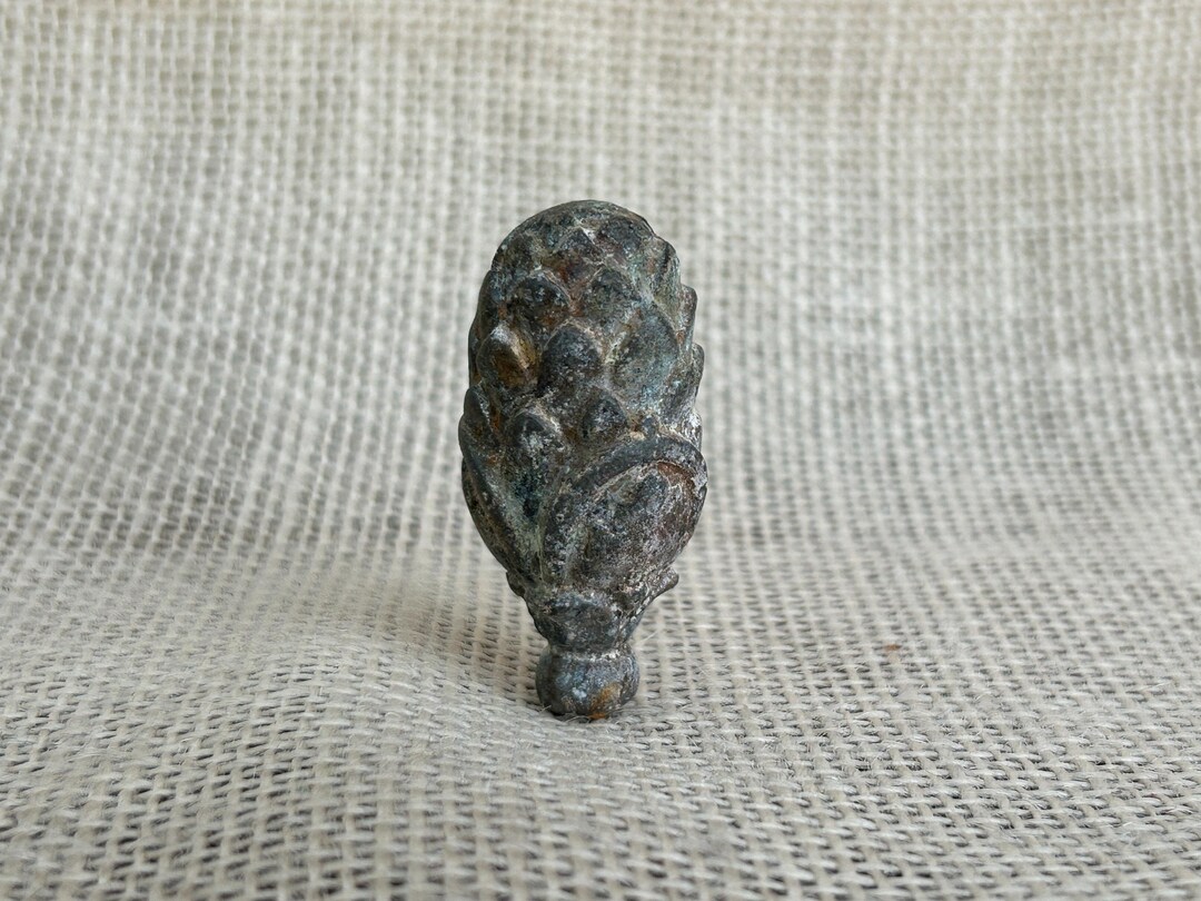 Vintage Artichoke Lamp Finial--rustic Cast Metal Finial--pinecone ...