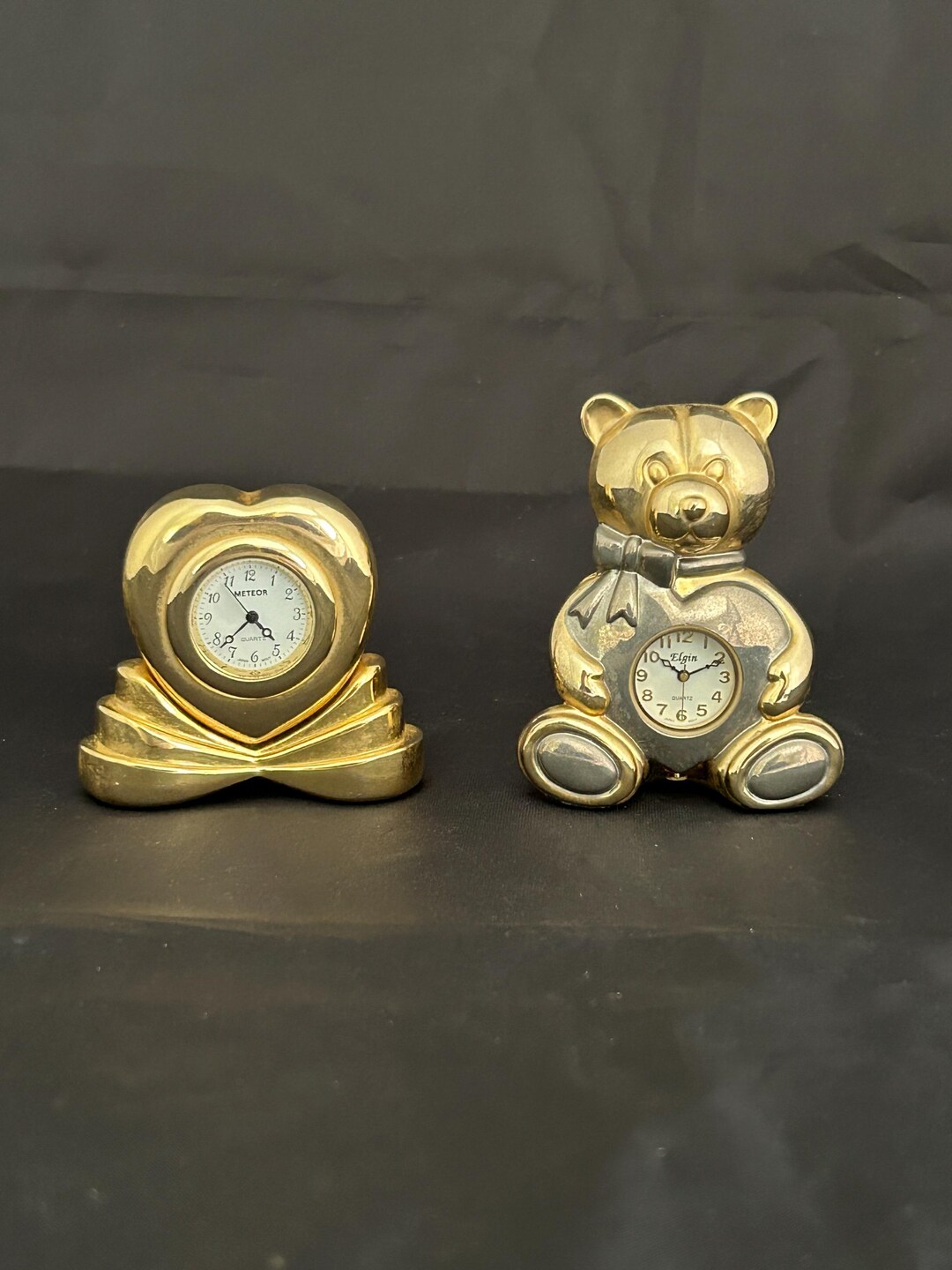 Vintage Miniature Clockmini Clocktiny Brass Teddy Bear Clocktiny Brass ...