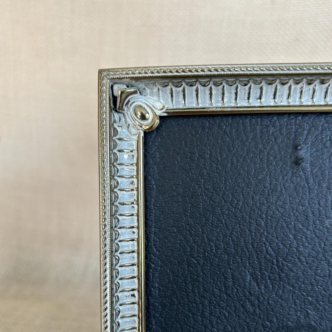 Vintage 5x7 Whitewashed Pale Gold Tabletop Picture Frame--fancy Old 5 X ...