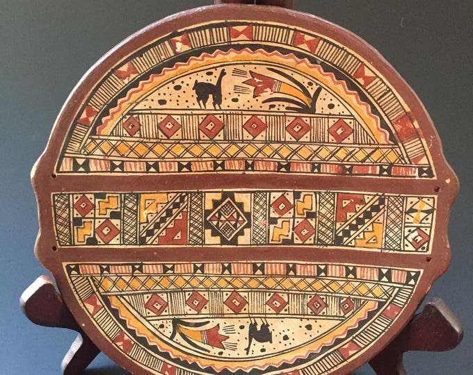 Vintage Peruvian Pottery--peruvian Terracotta Plate--peruvian Art ...