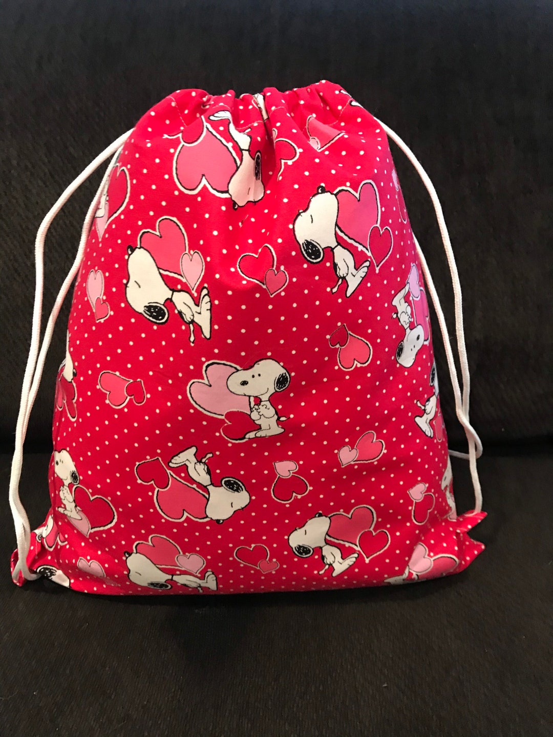 Snoopy Valentines Drawstring Backpack - Etsy