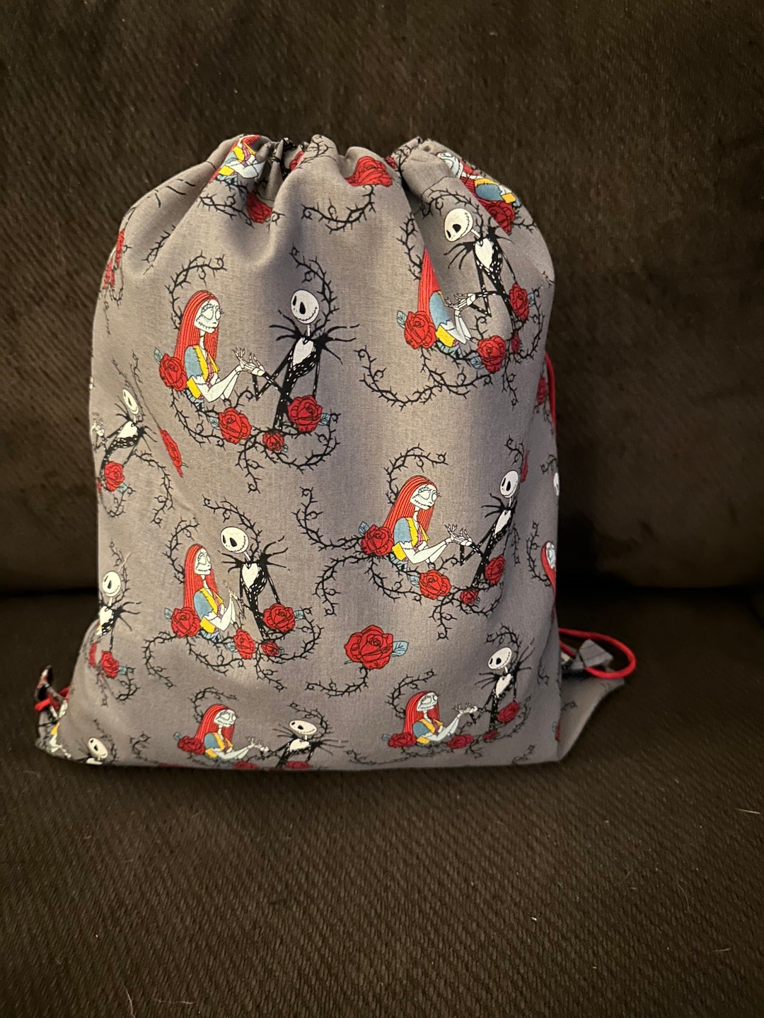 Jack and Sally Roses Drawstring Backpack - Etsy