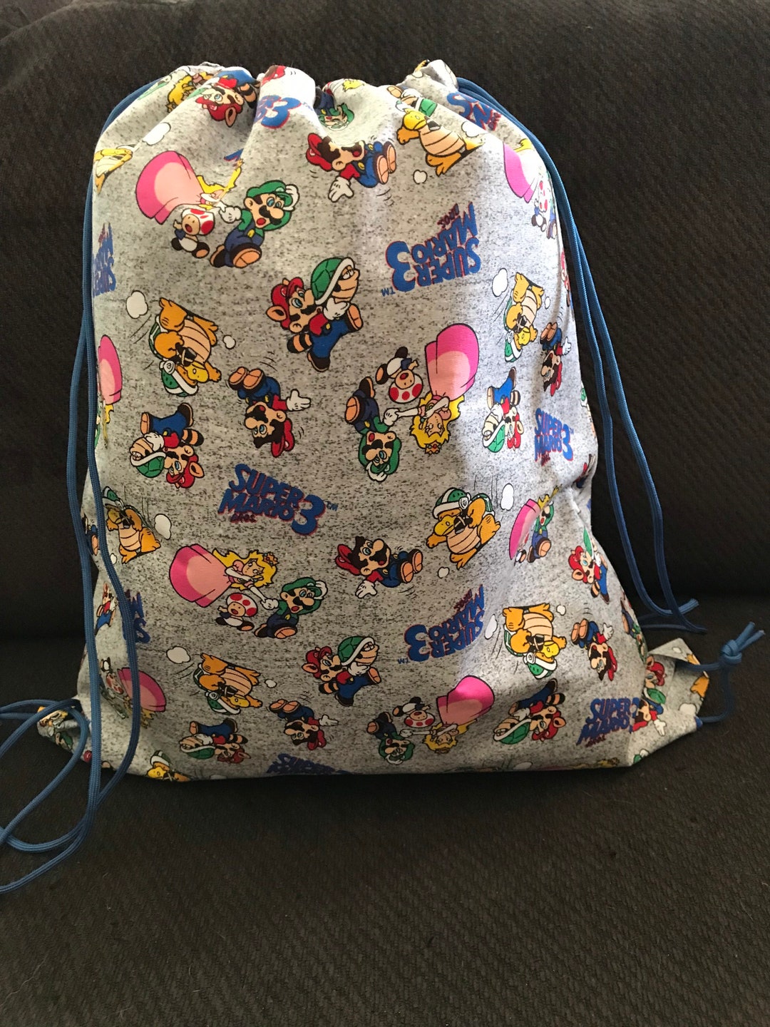 Super Mario Brothers Gray Drawstring Backpack - Etsy