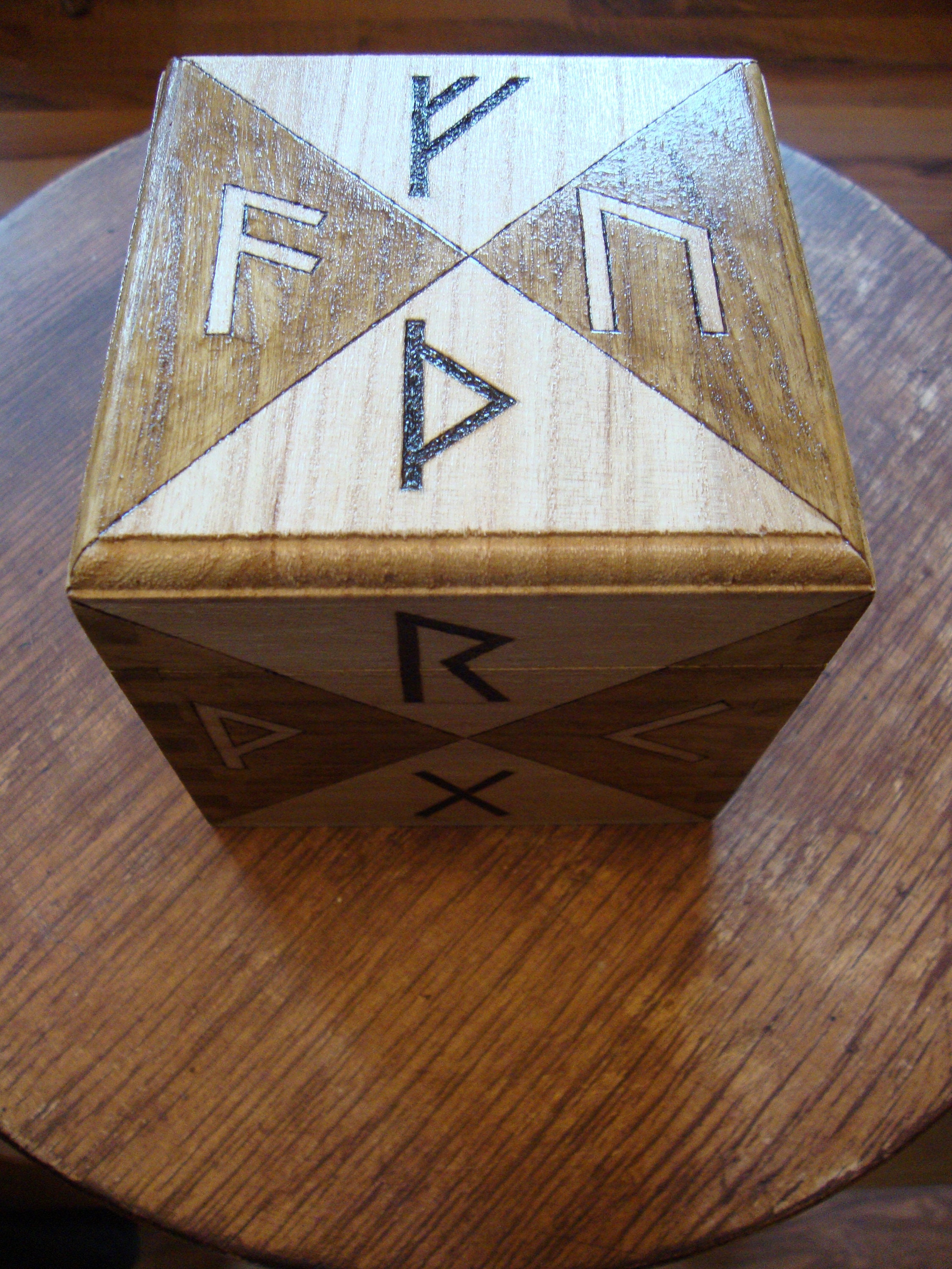 A Runic Cube Box With Matching Lid - Etsy