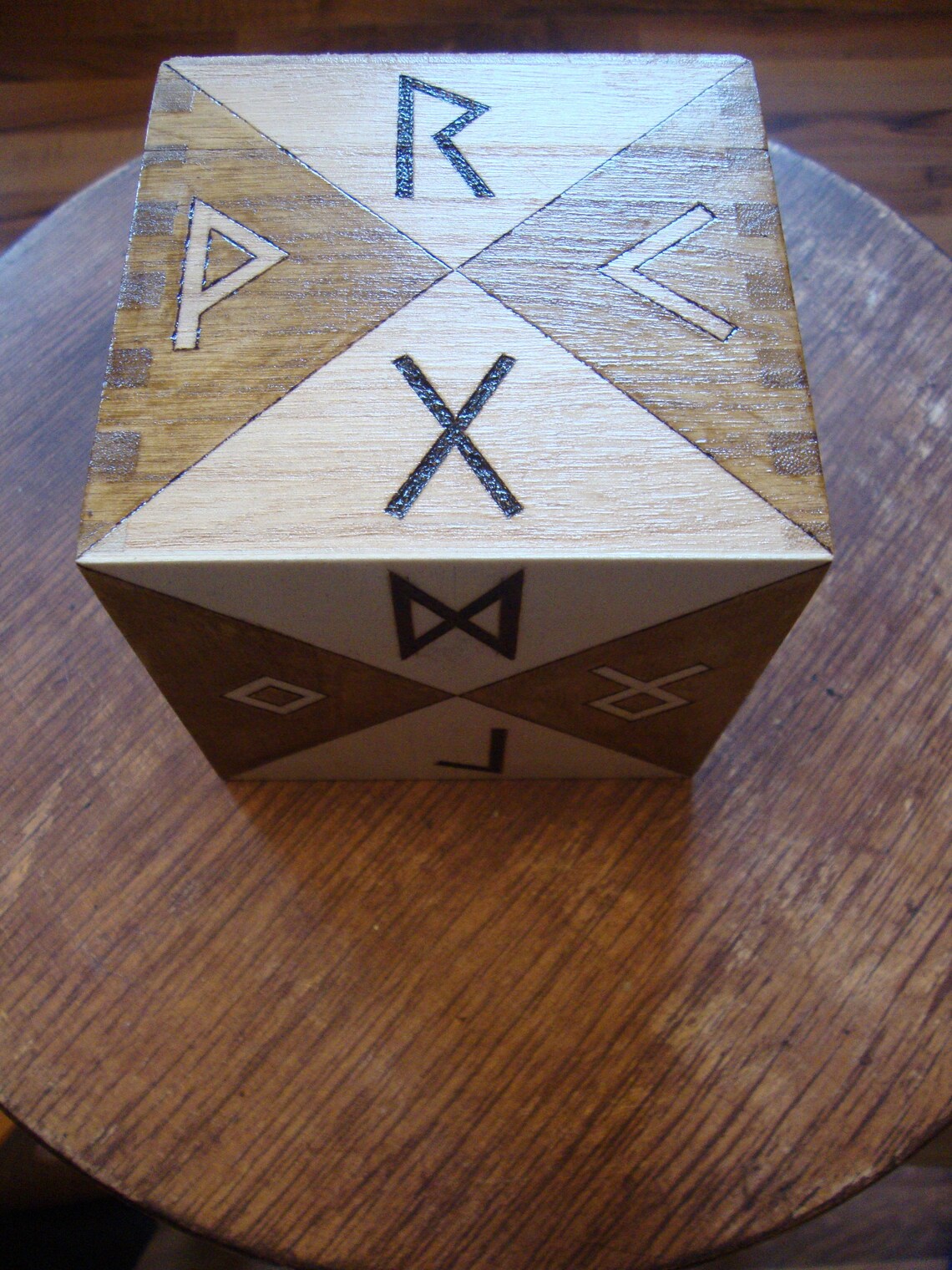 A Runic Cube Box With Matching Lid - Etsy