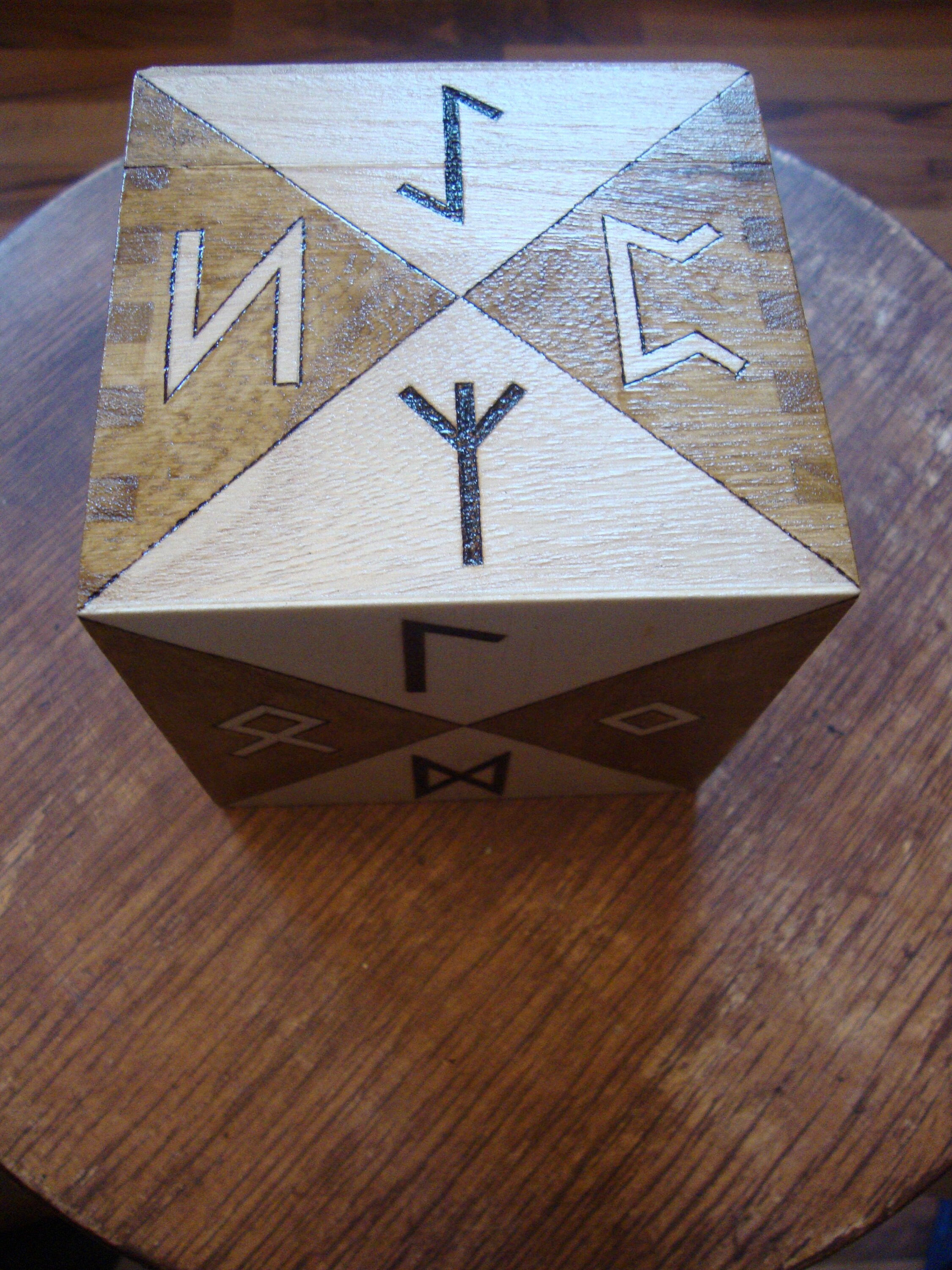 A Runic Cube Box With Matching Lid - Etsy
