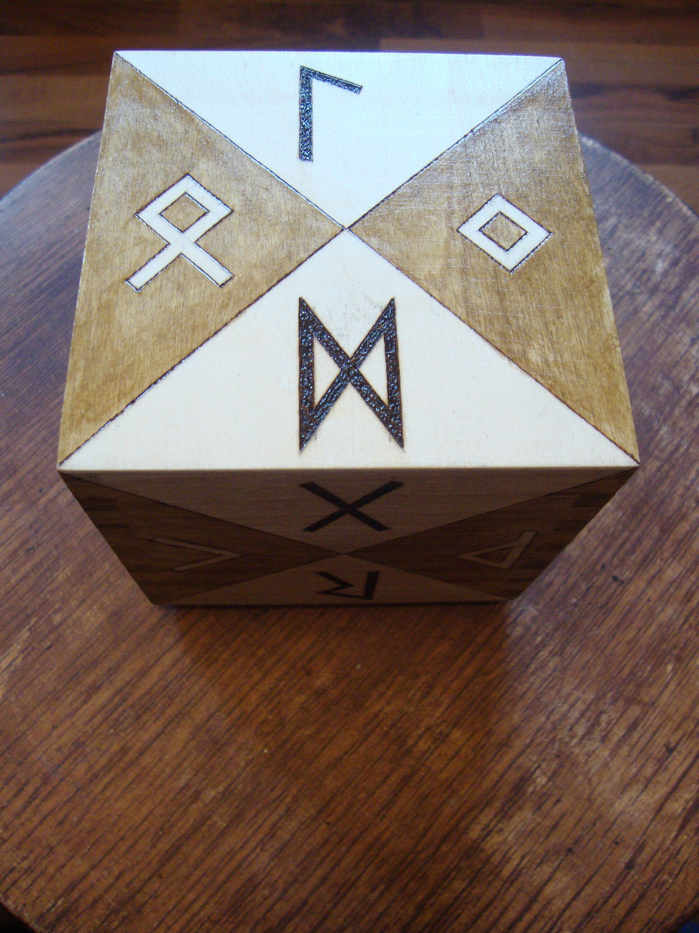 A Runic Cube Box With Matching Lid - Etsy
