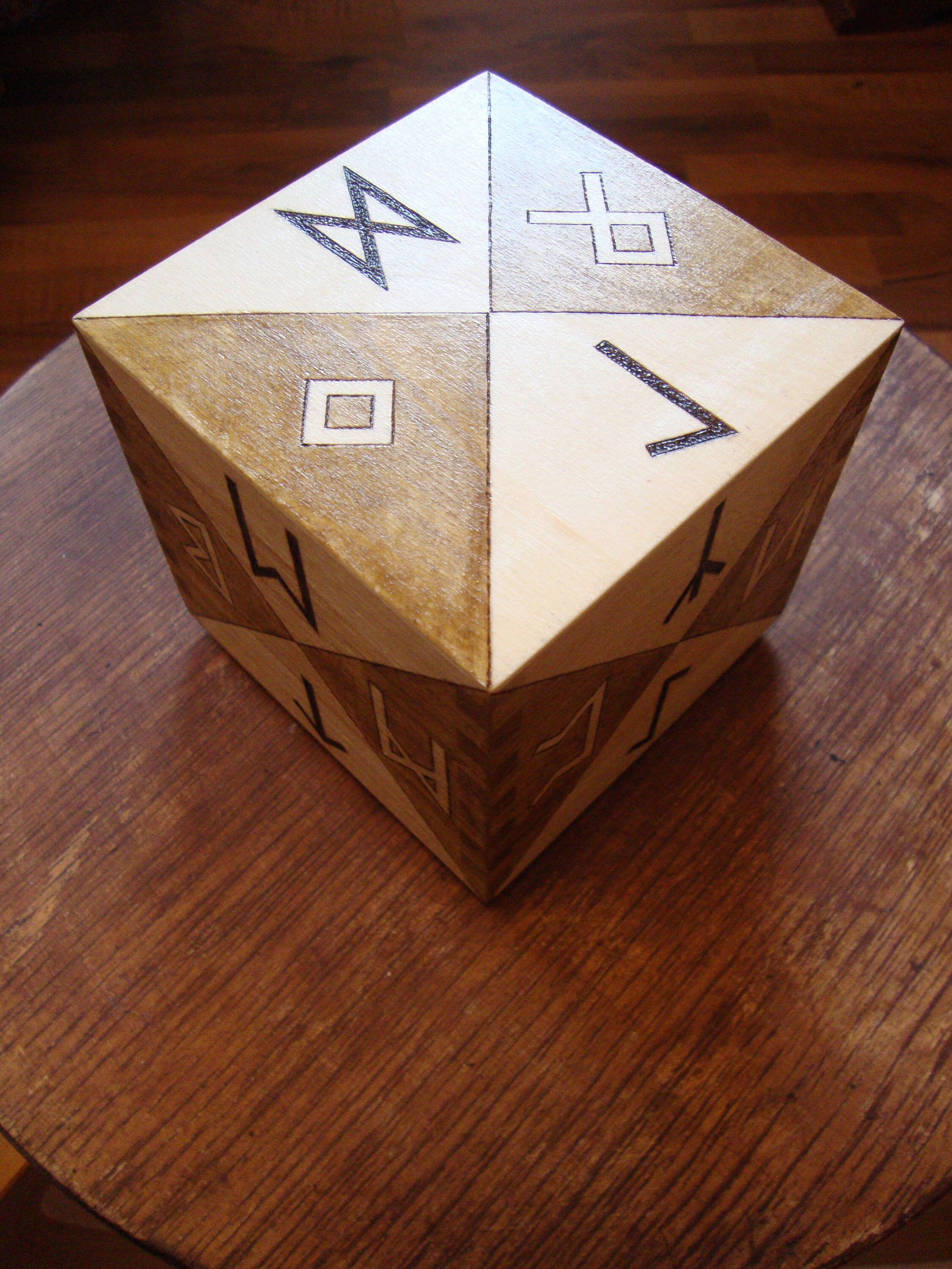 A Runic Cube Box With Matching Lid - Etsy