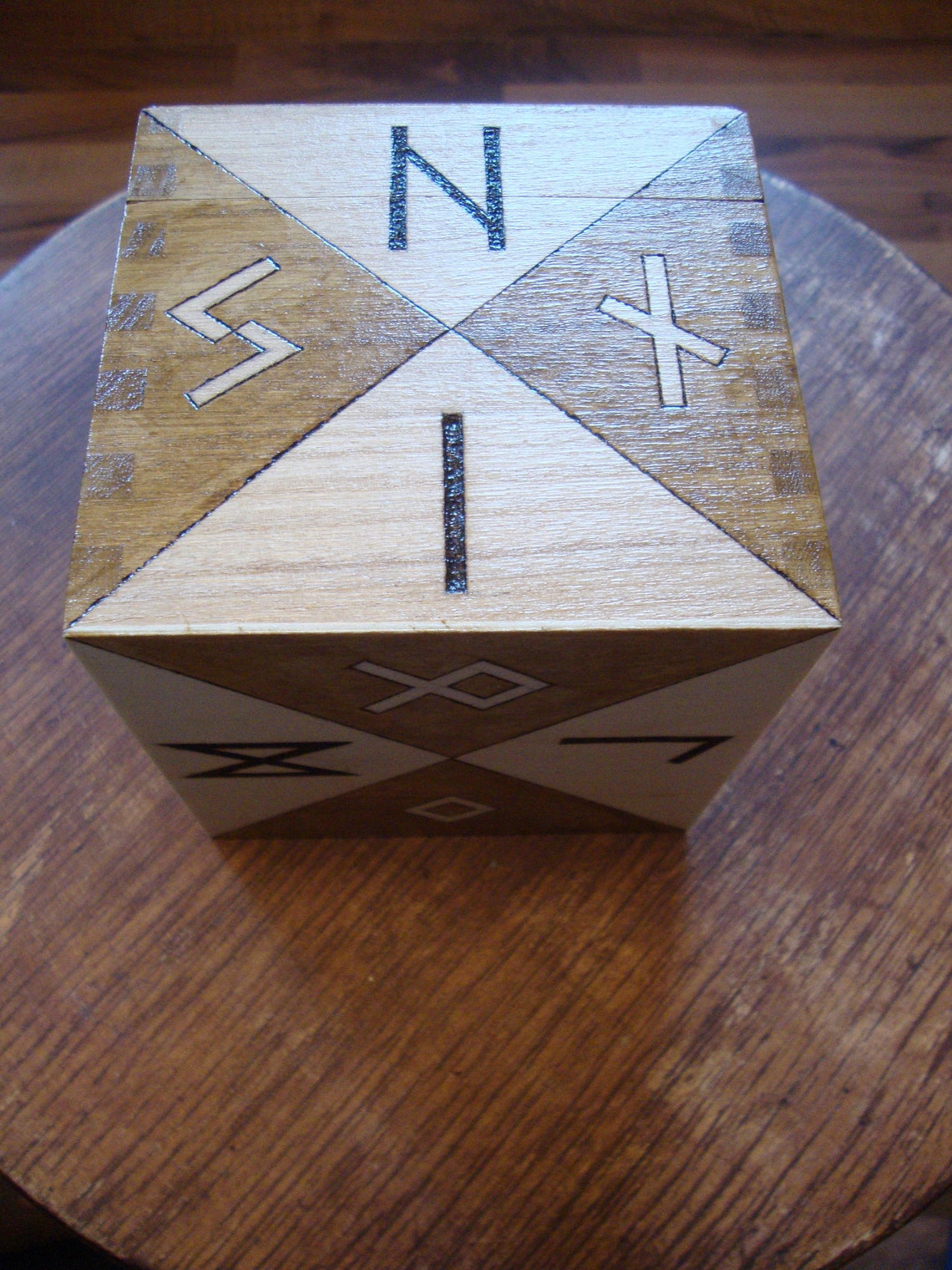 A Runic Cube Box With Matching Lid - Etsy