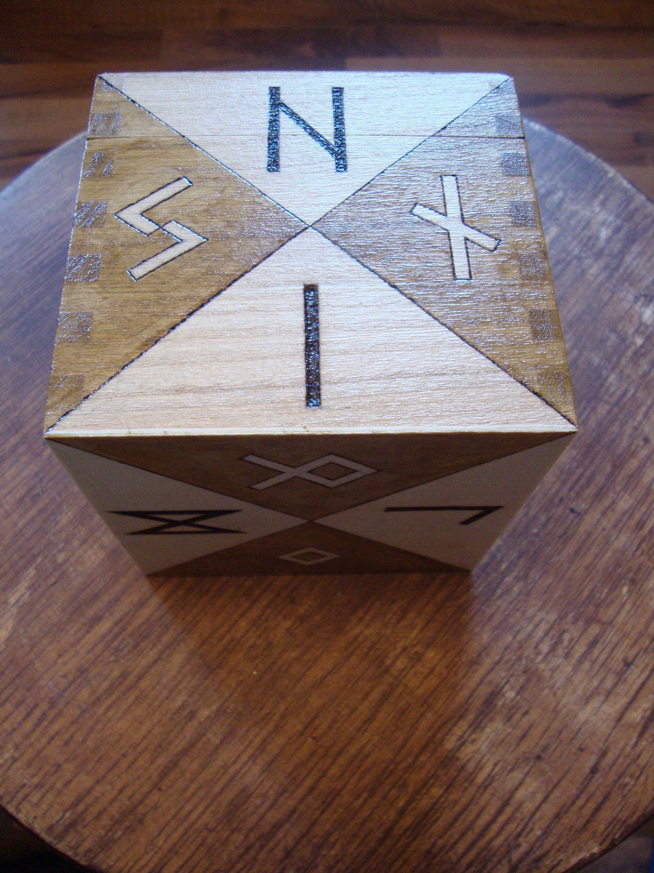 A Runic Cube Box With Matching Lid - Etsy