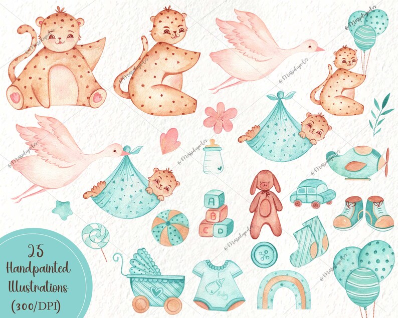 Cute Baby Boy Clipart Baby Shower Clipart Animals Clipart - Etsy