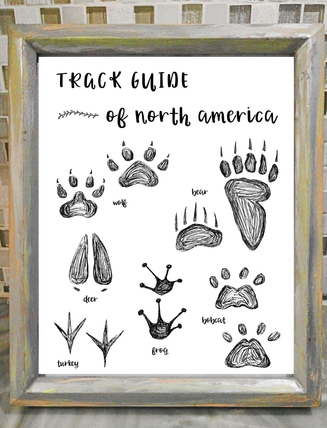PRINTABLE Animal Track Print Guide, Wilderness Wildlife Hunting ...