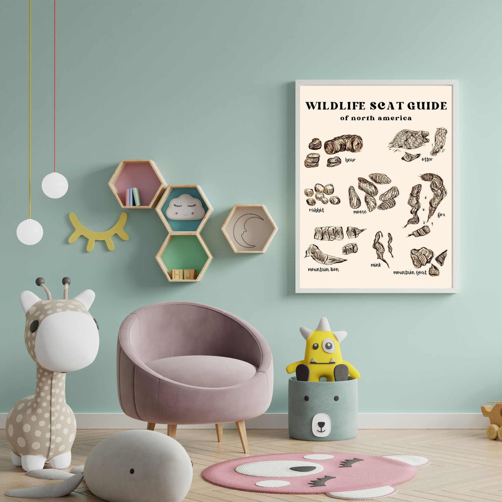 PRINTABLE Natural Animal Scat Poop Print - Wilderness Woodland Wildlife ...