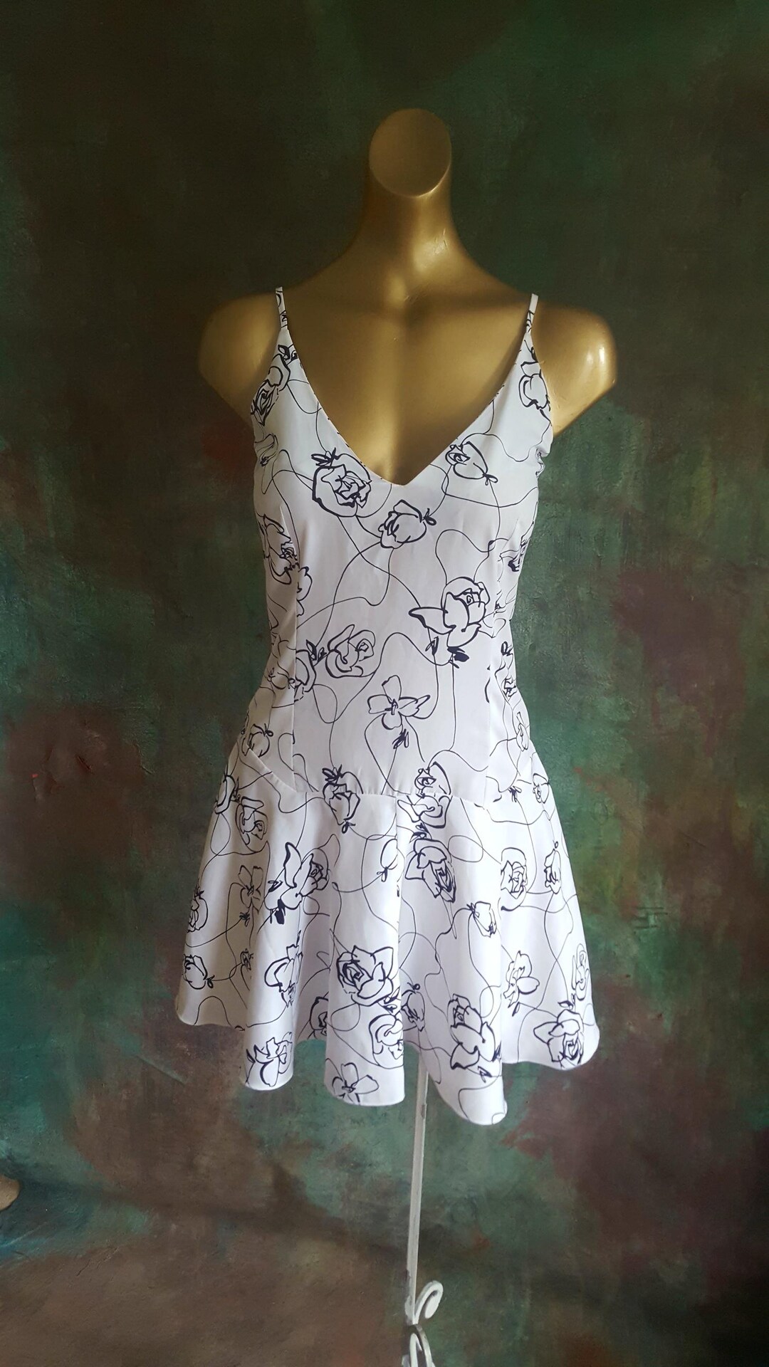 Adorable 1980s Rara Peplum Skirt Party Dress in Beautiful Graffiti Rose ...