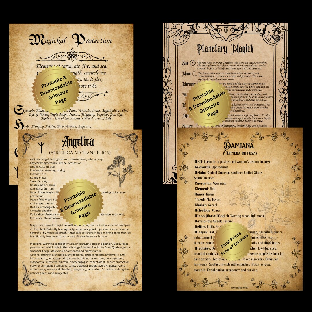 4 Grimoire Pages | Magickal Protection, Planetary Magick, Angelic ...