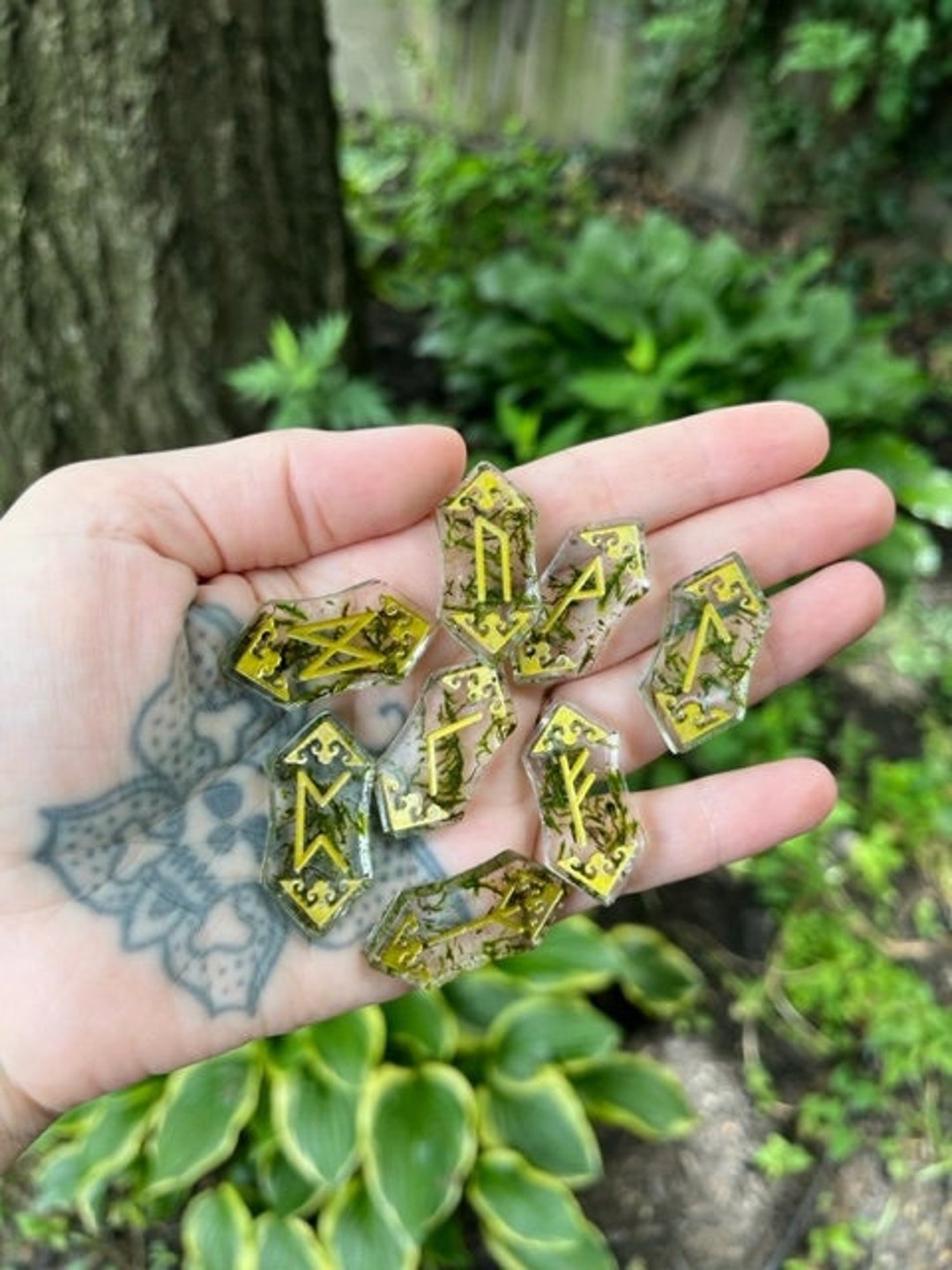 Moss Elder Futhark Runes // Divination Magick - Etsy