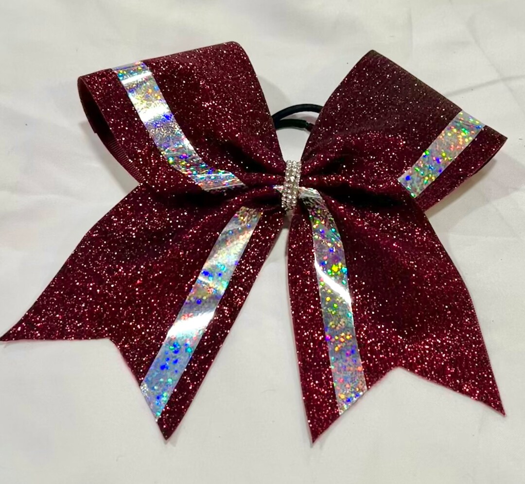 Holo Striped Glitter Cheer Bow - Etsy