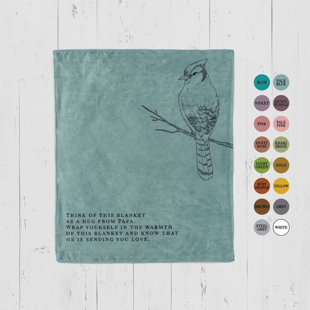 Custom Bluejay Memorial Blanket: Blue Jay Bird Sympathy Bereavement ...