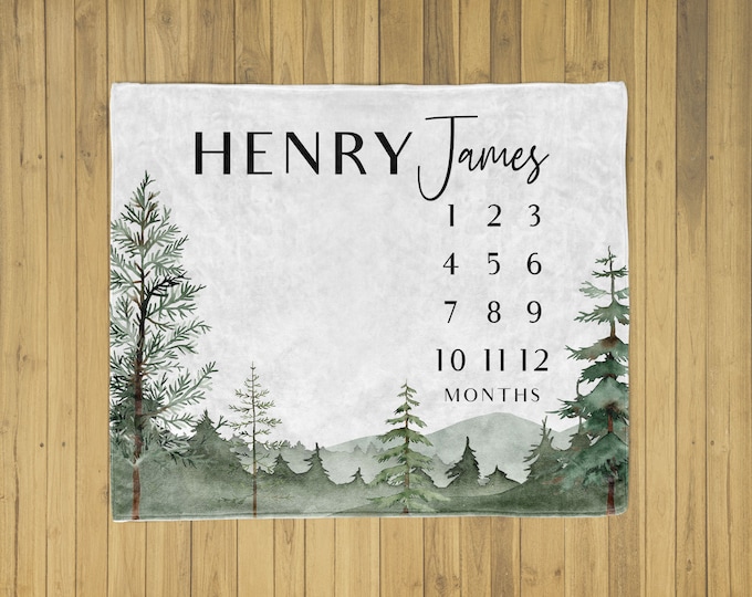 Baby Boy Dinosaur Milestone Blanket, Personalized Baby Month Blanket ...