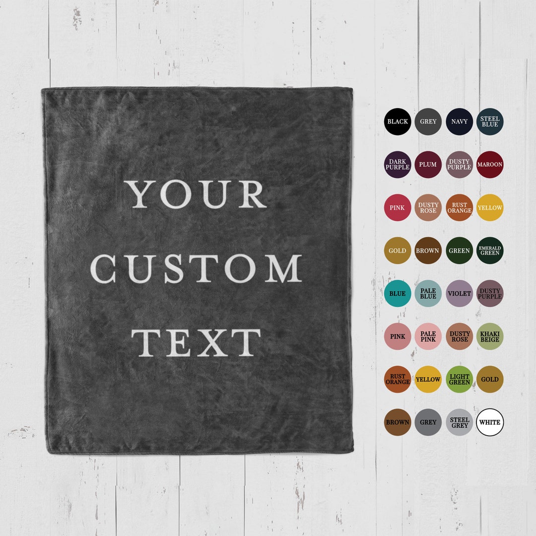 Custom Text Blanket, Personalized Blanket for Adults, Custom Fleece ...