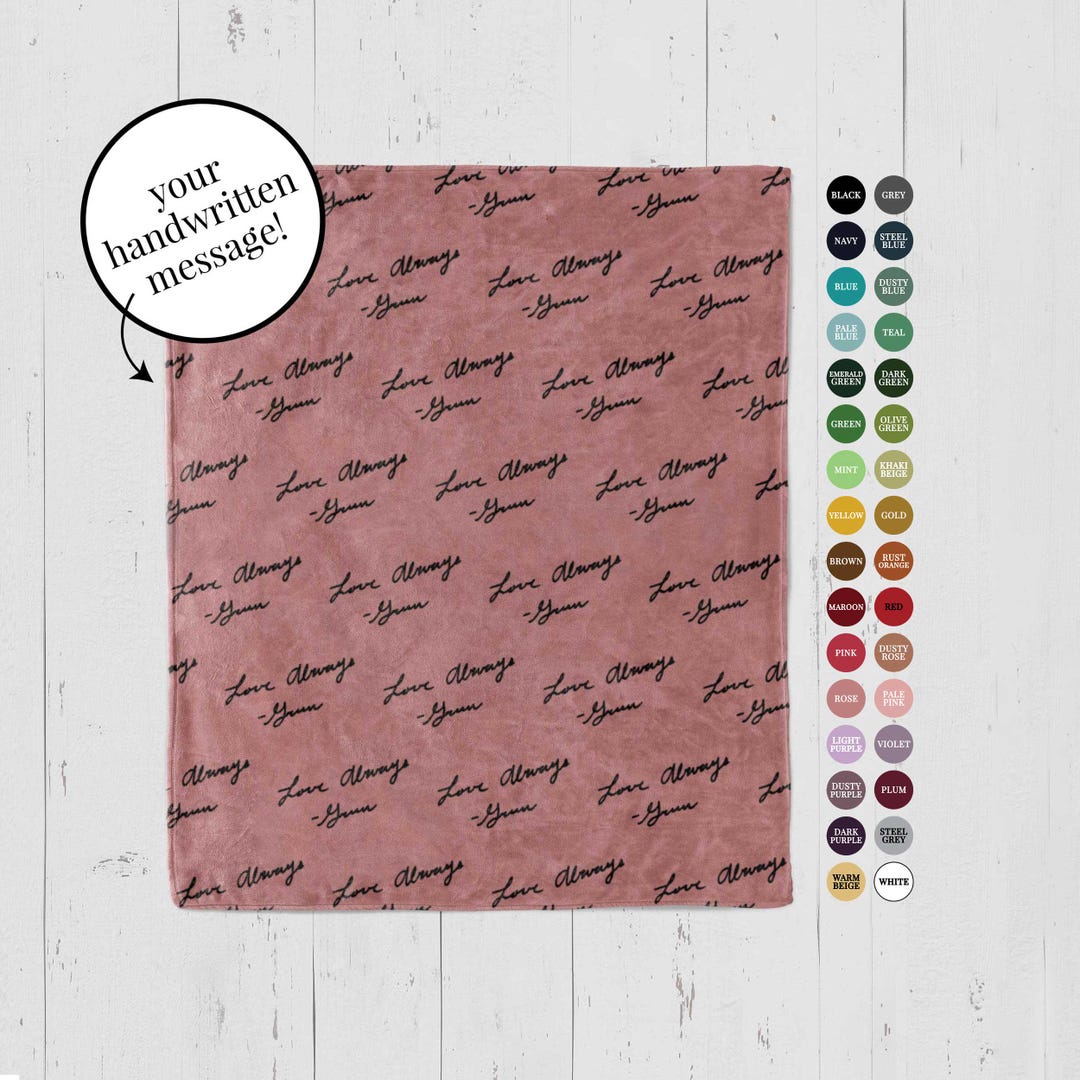 Handwritten Note Throw Blanket With Personalized Signature: Custom ...