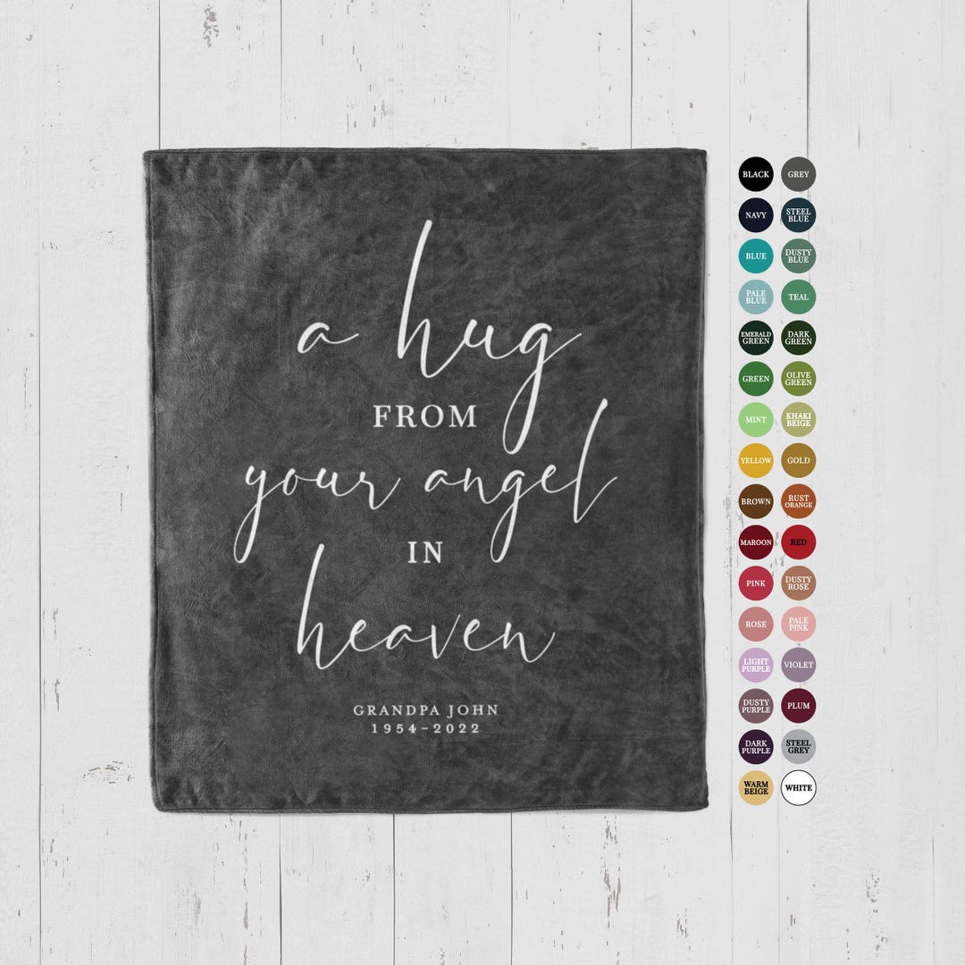 Personalized Memorial Throw Blanket: 'hug From Heaven' Sympathy ...