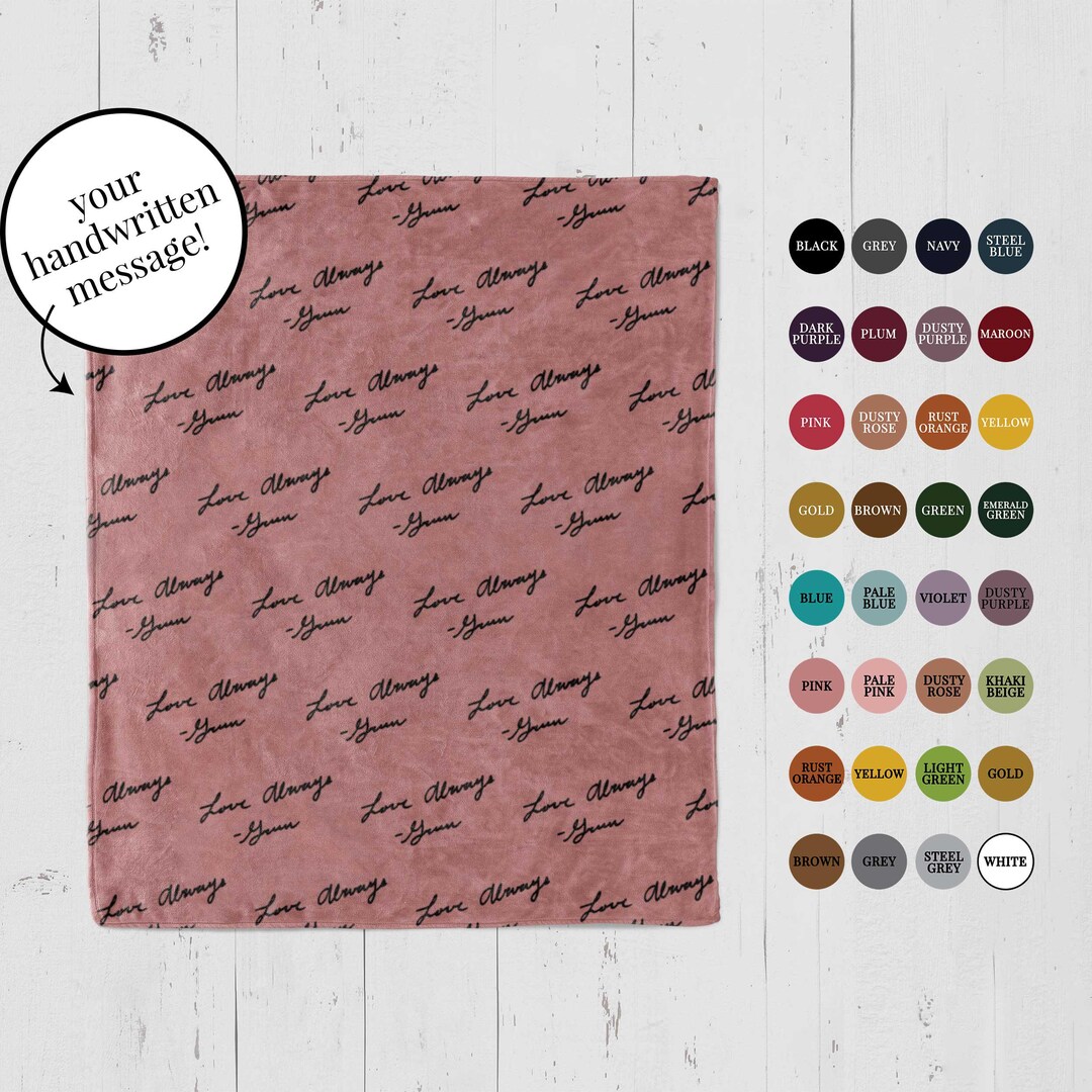 Handwritten Note Throw Blanket Personalized Custom Signature Memorial ...