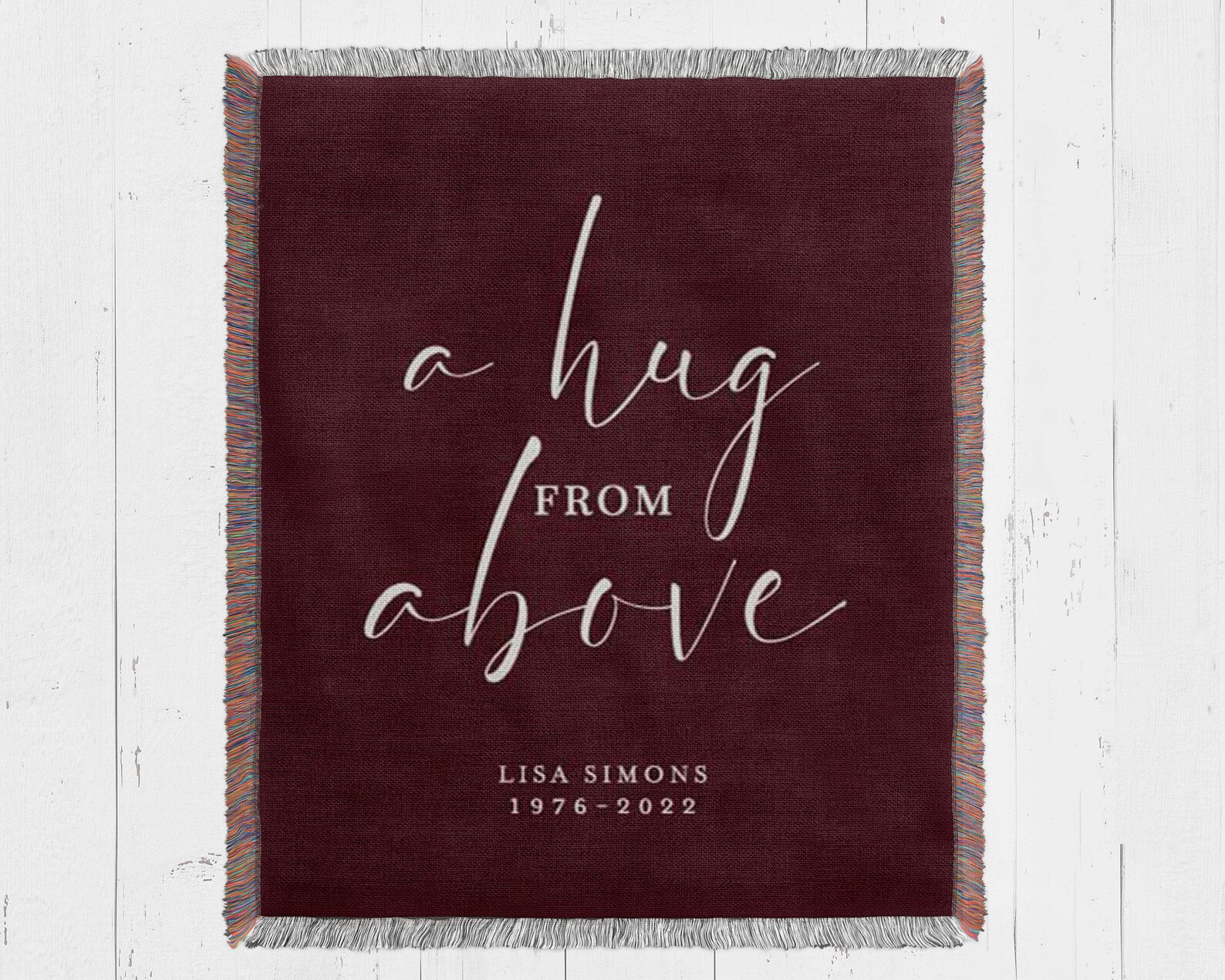 Custom Memorial Blanket Bereavement Gift, Personalized Cotton Woven ...