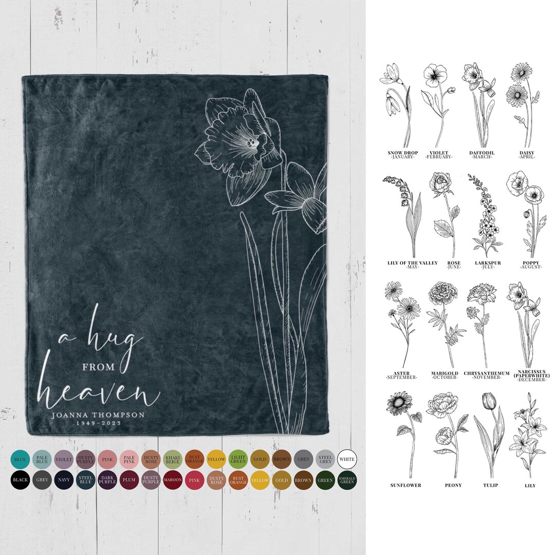 Personalized Bereavement Blanket, Custom Memorial Throw Blanket ...