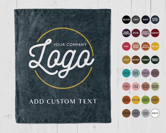 Custom Logo Blanket Personalized Text Blanket With Business - Etsy