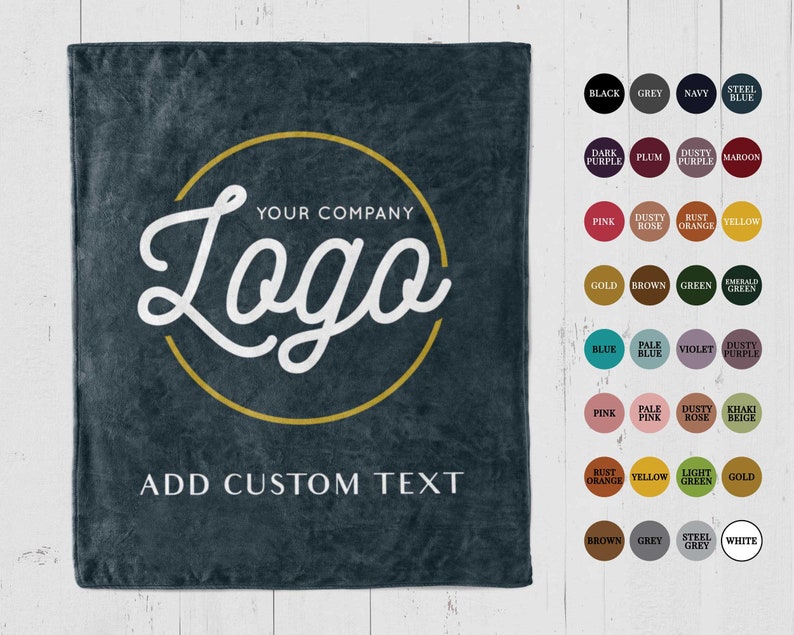 Custom Logo Blanket Personalized Text Blanket With Business - Etsy