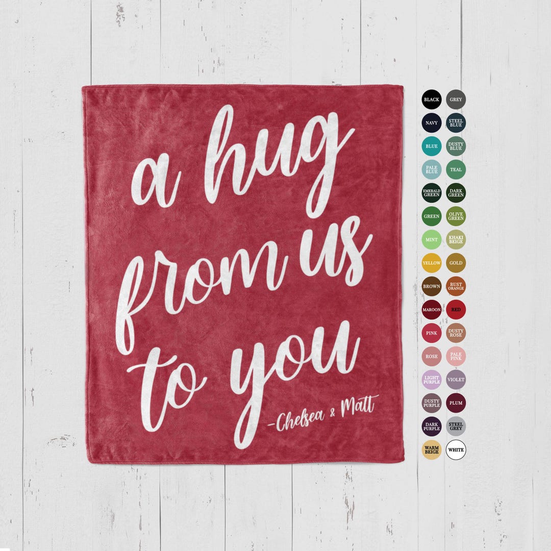 Personalized Hug Blanket: Thinking of You Get Well Soon Throw, Cancer ...