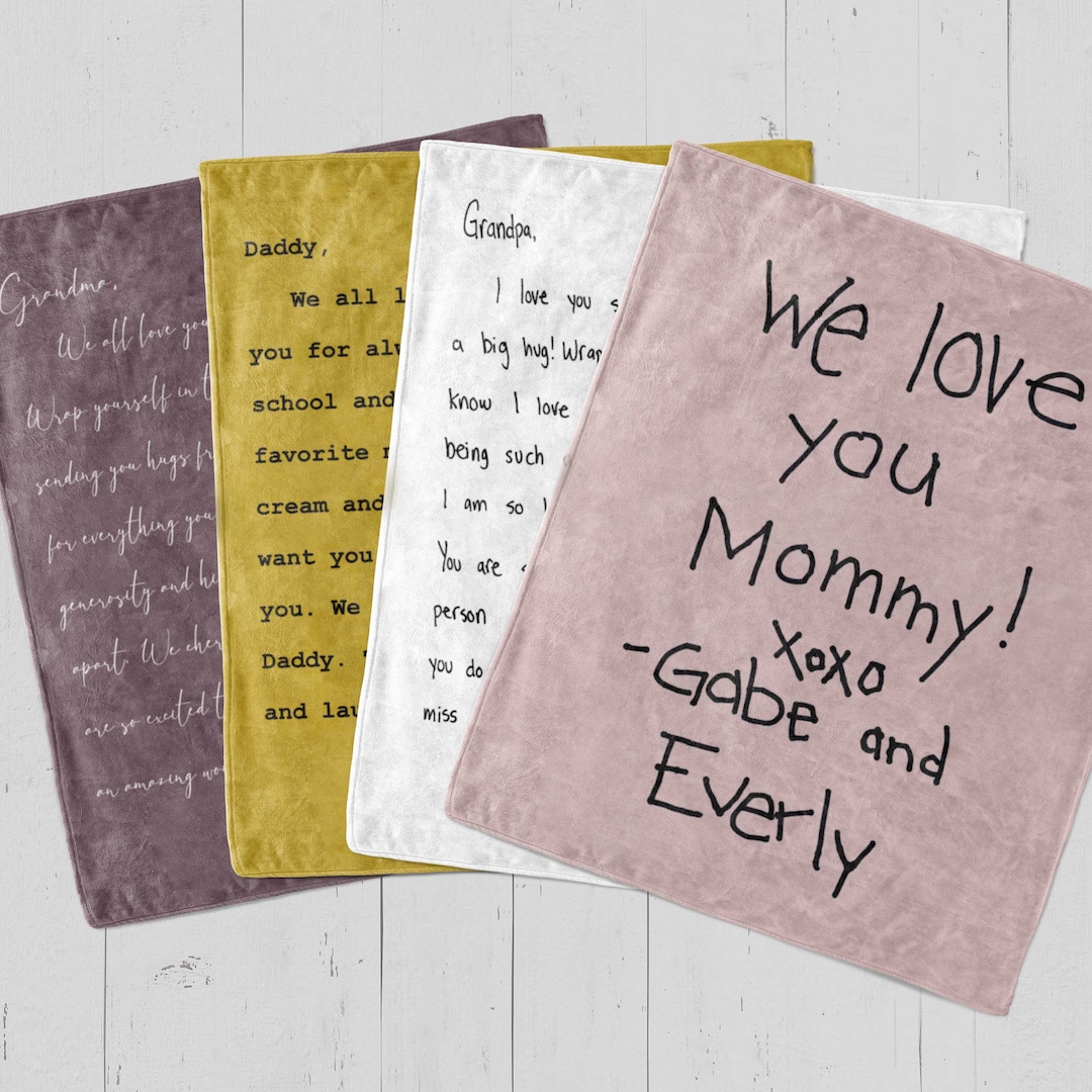 Personalized Handwriting Blanket Custom Message Gift, Handwritten ...