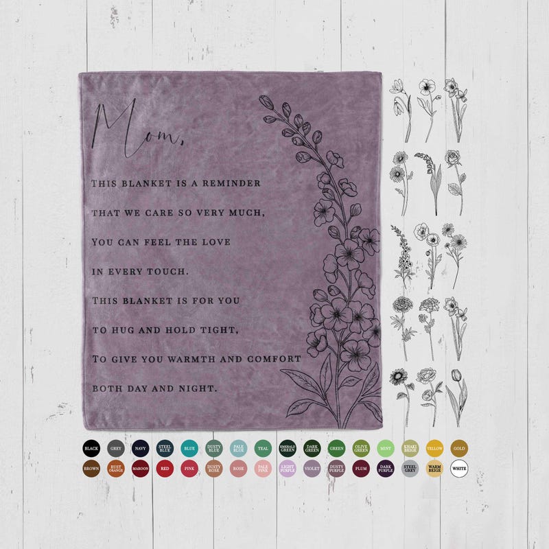 Poem Embroidered Blanket - Etsy