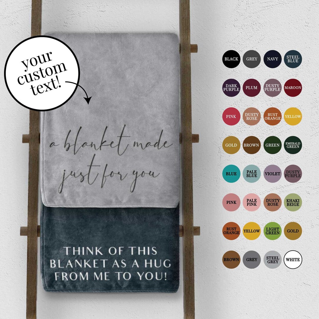 Custom Blanket With Personalized Text: Fleece or Sherpa Throw ...