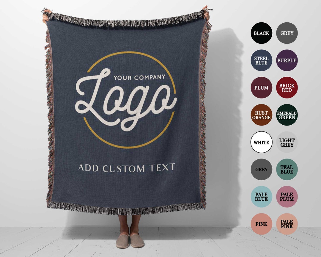 Custom Logo Blanket Personalized Text Blanket With Business - Etsy