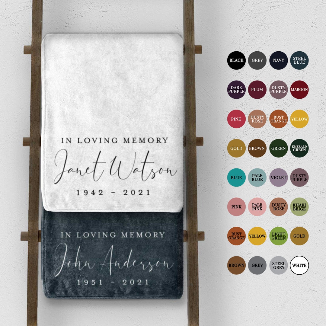 Memorial Blanket in Loving Memory Custom Gift Personalized Throw ...