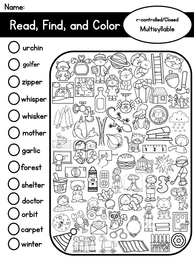 Open and R-controlled Vowel Syllables - I Spy Phonics - Sor Aligned - Etsy