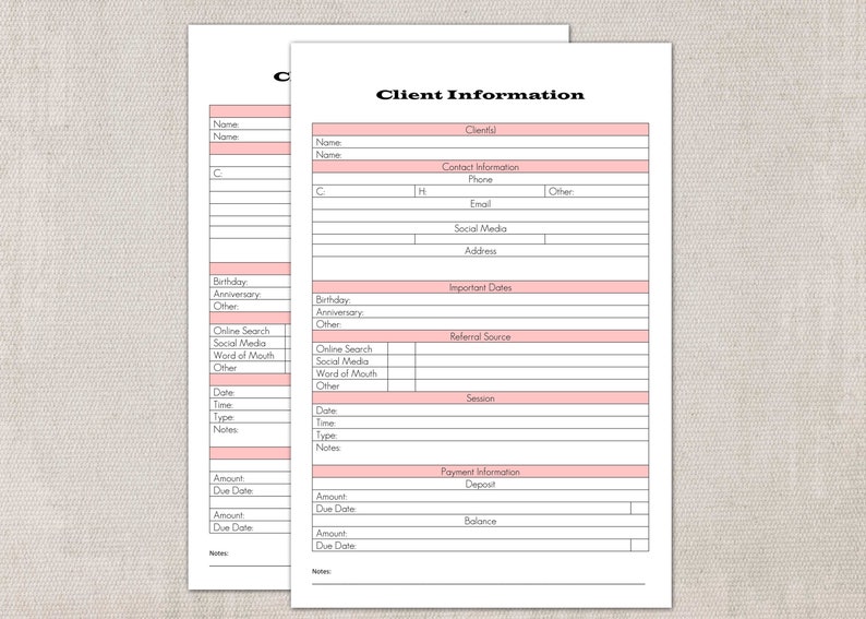 Fiche d’Information Client personnalisable - Etsy France