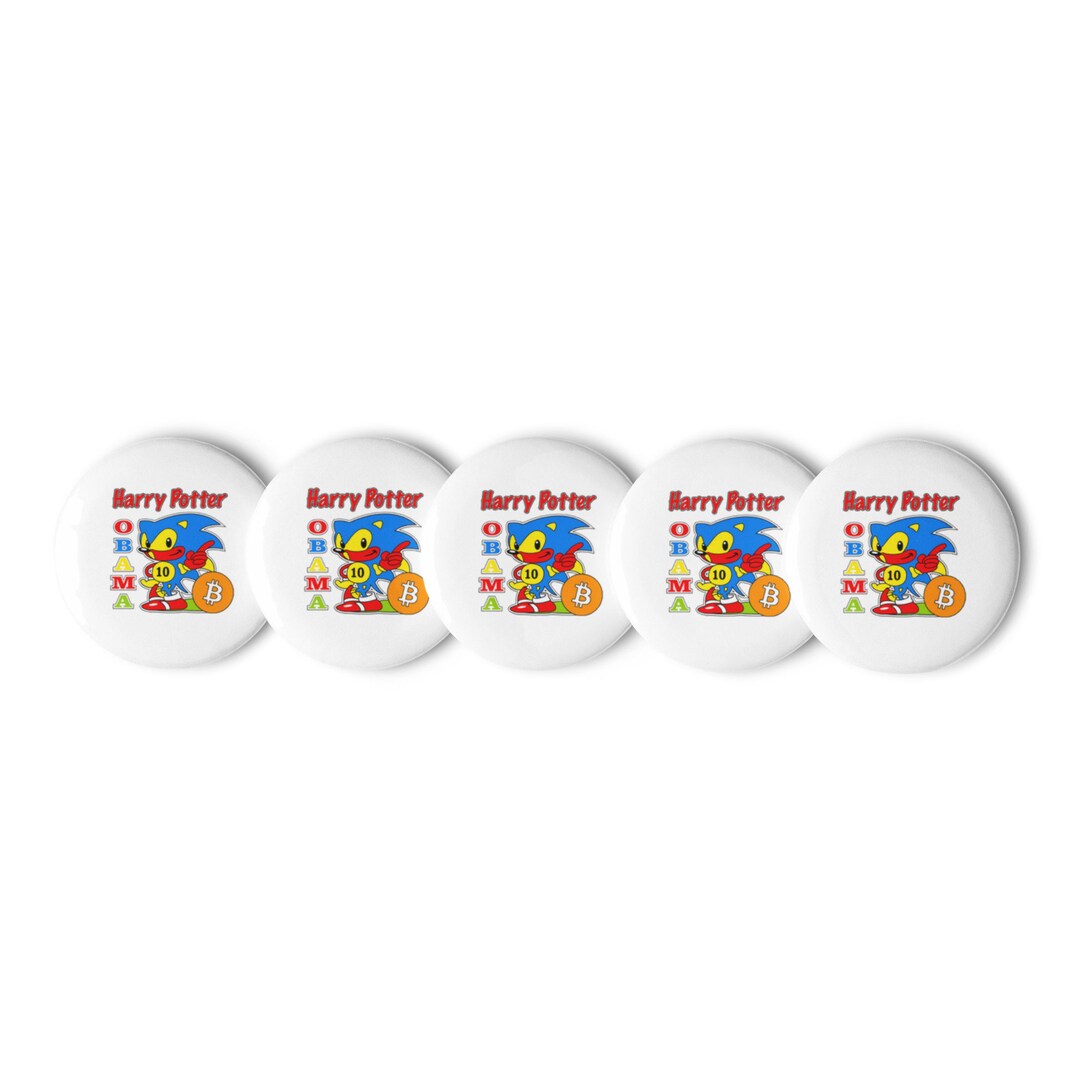 Set of 5 Harrypotterobamasonic10inu Button Pins - Harry Potter Obama ...