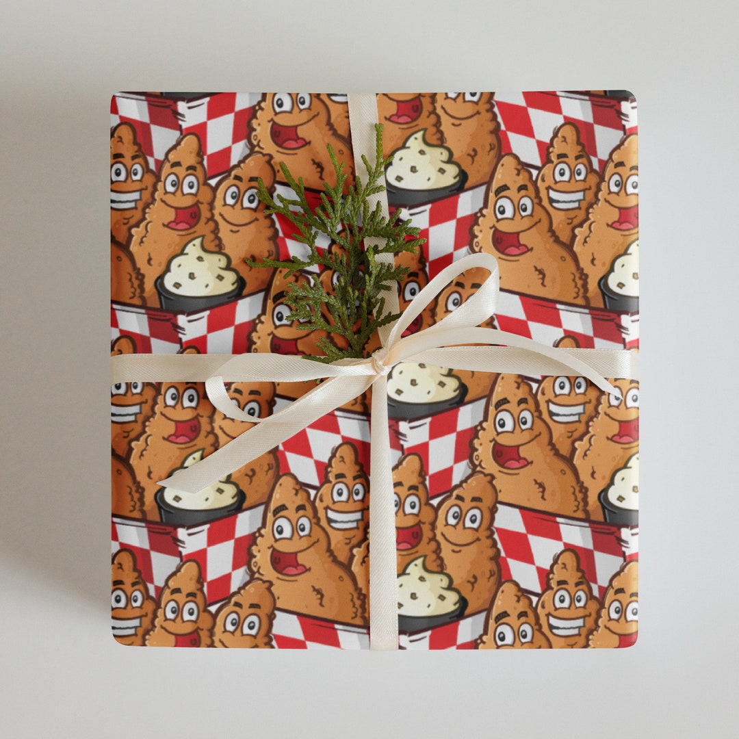 Chicken Tenders Wrapping Paper Sheets - Tendies Gift Wrap - Foodie Food ...