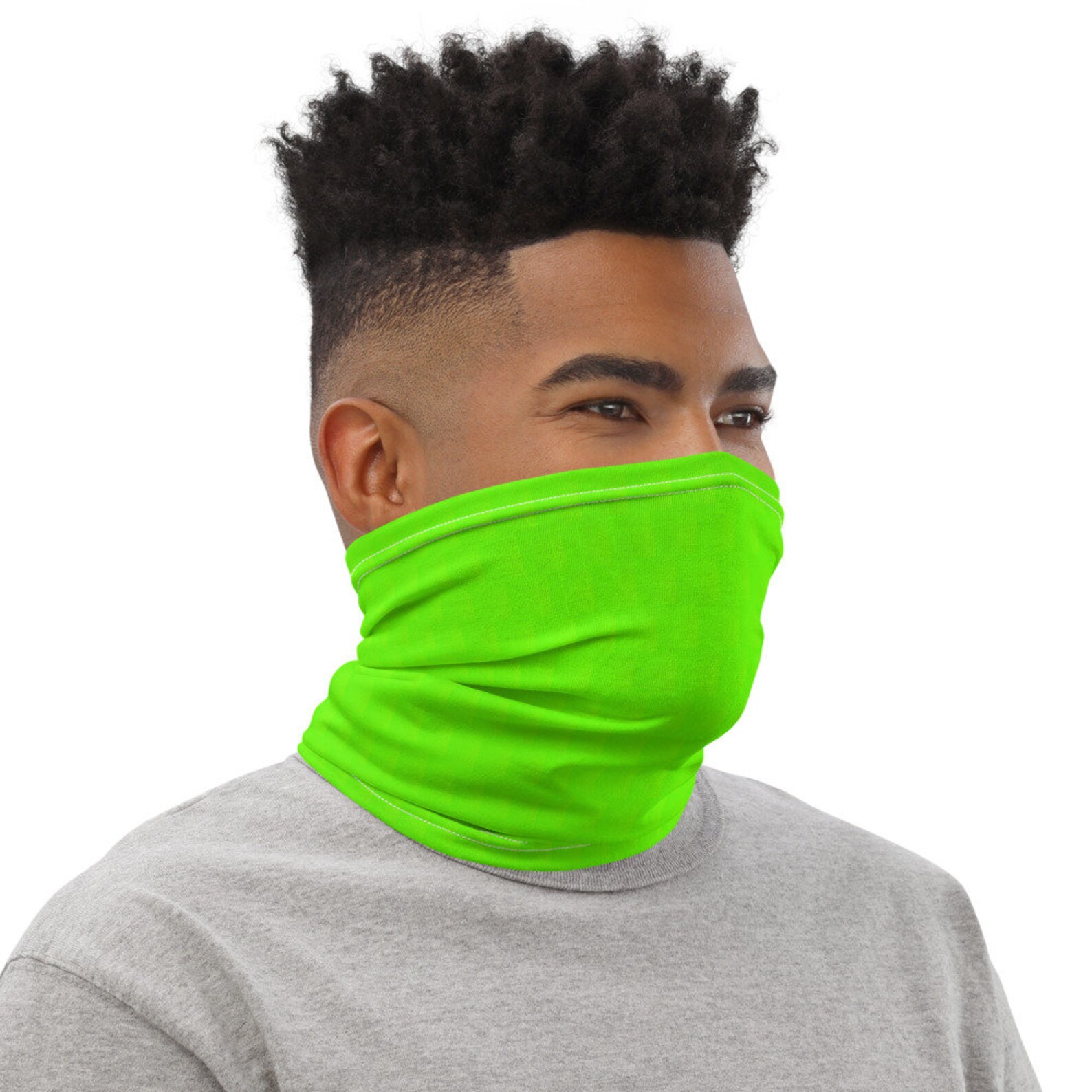 High Visibility Green Neck Gaiter Face Mask - Construction Hi-vis - Etsy