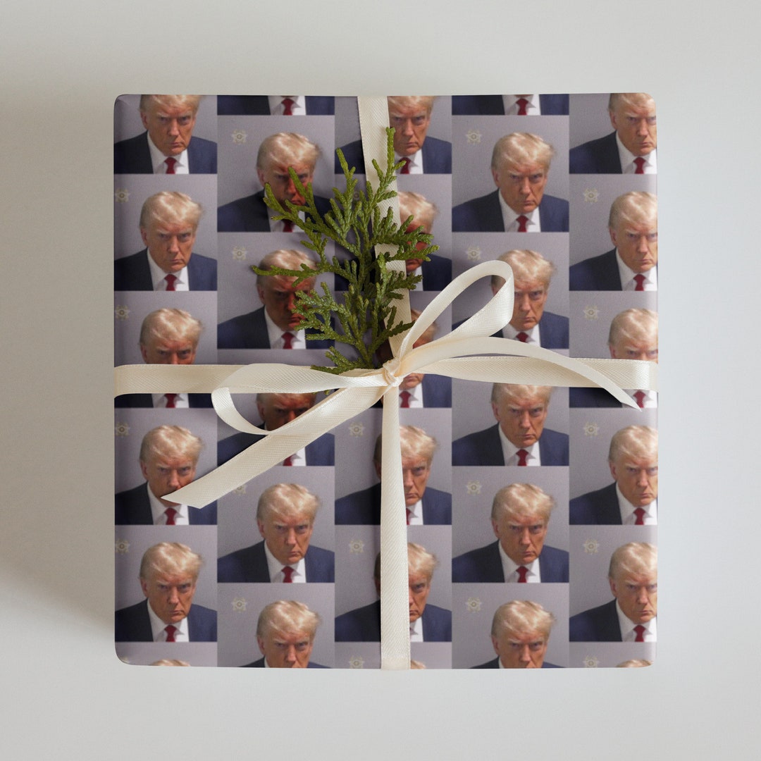 Donald Trump Mugshot Wrapping Paper Sheets - MAGA Gift Wrap - Etsy