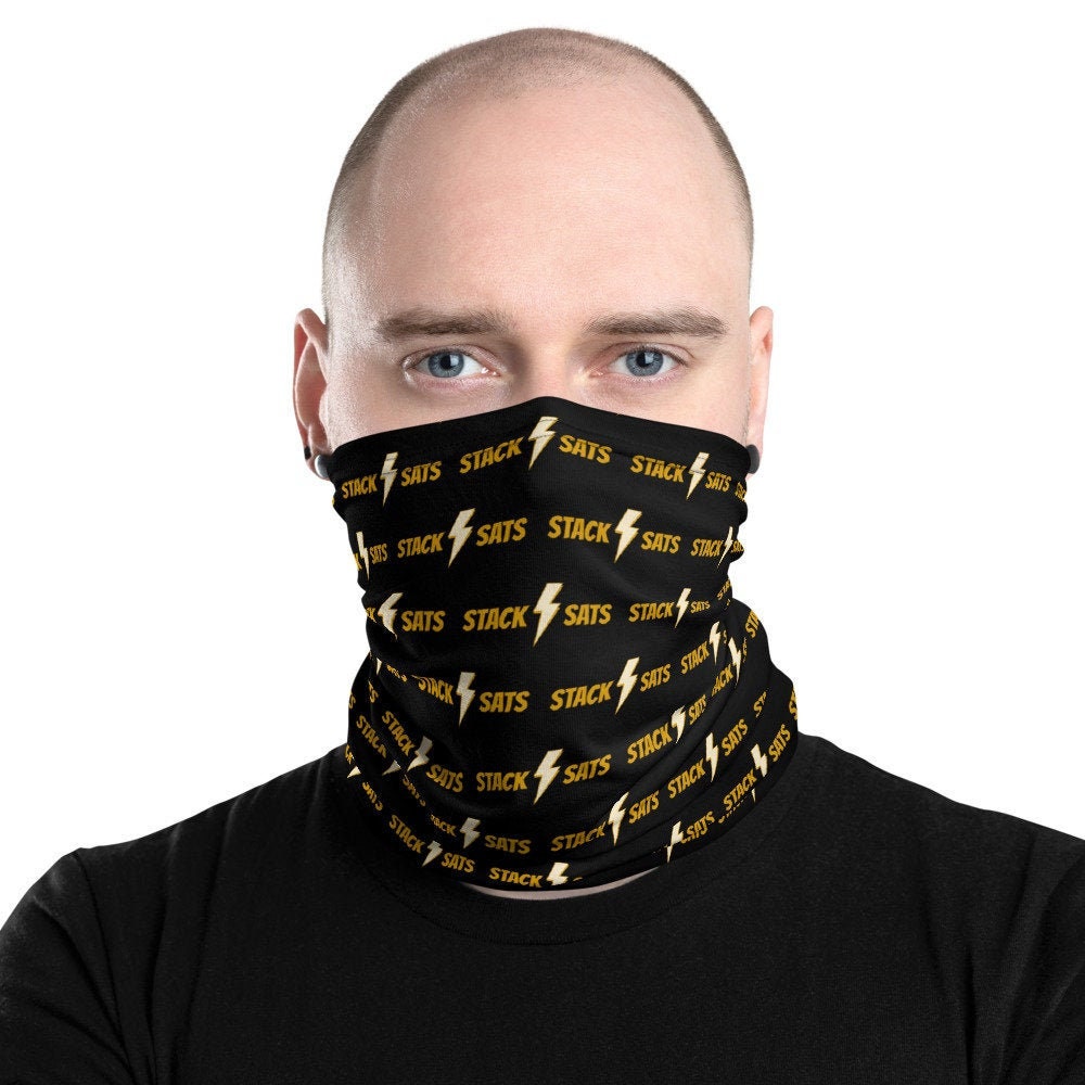 Stack Sats Bitcoin Lightning Network Neck Gaiter Face Mask - Etsy