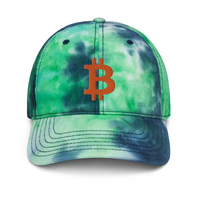 Tie Dye Bitcoin Hat - BTC Adjustable Headwear Colorful Rainbow Crypto ...