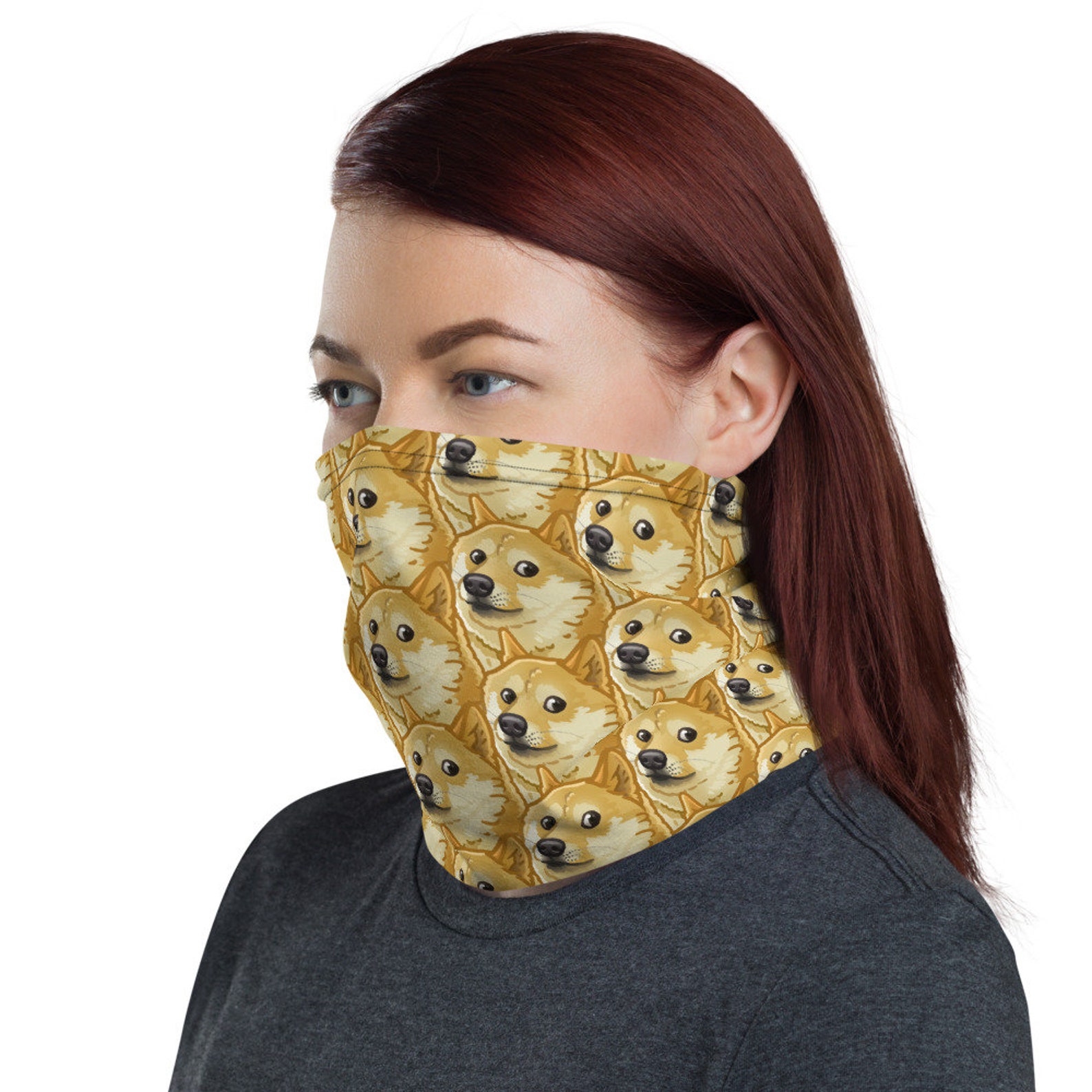 DOGE Camo Neck Gaiter Face Mask - Dogecoin Shibe Shiba Inu - Etsy