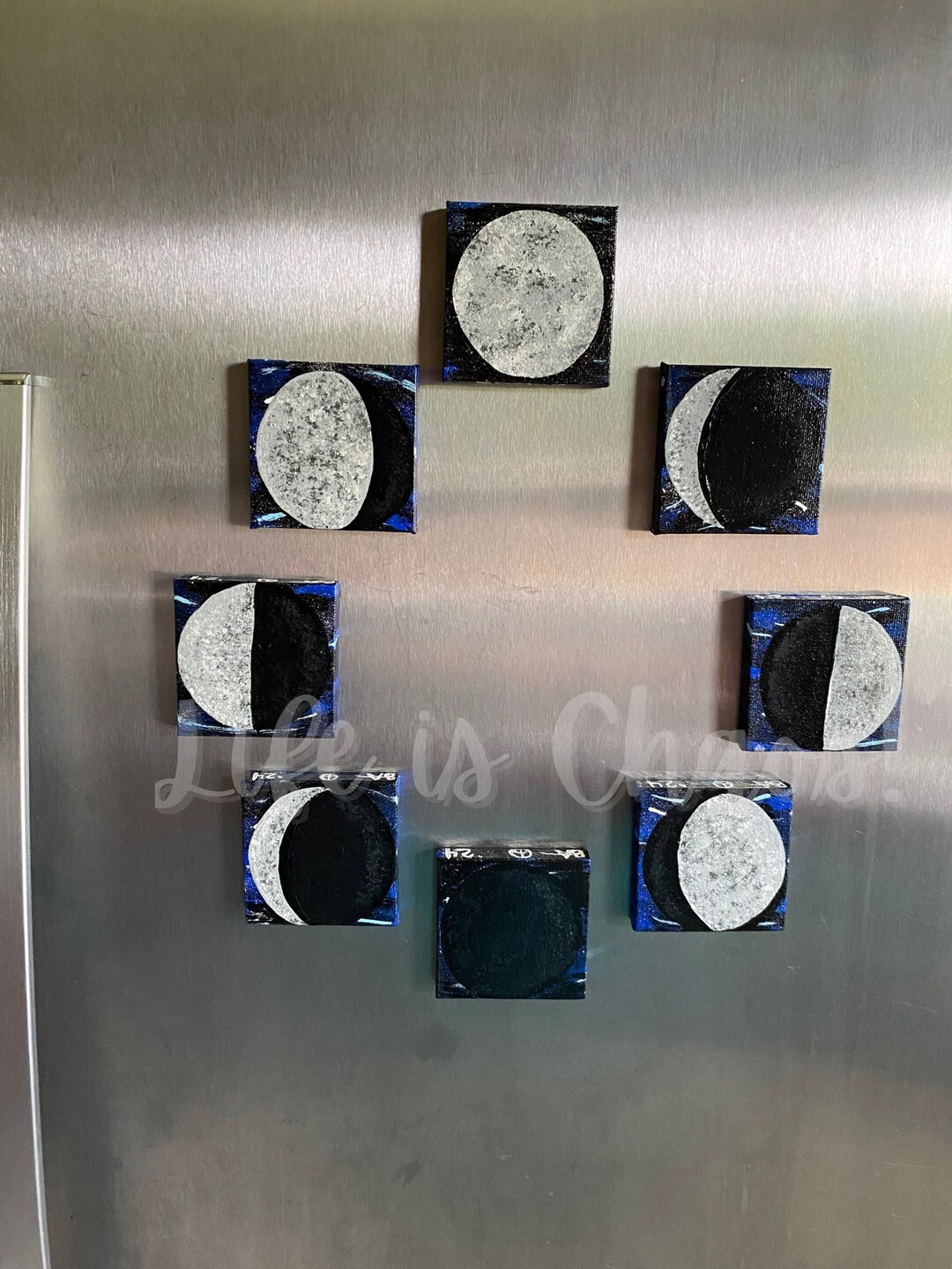 Moon Phases Mini Magnets - Set of 8 - Moon Fridge Magnets - Moon Phases ...
